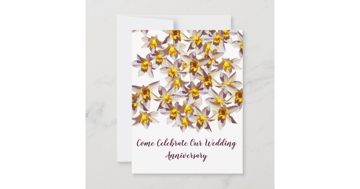 Daffodils Wedding Anniversary Invitations | Zazzle