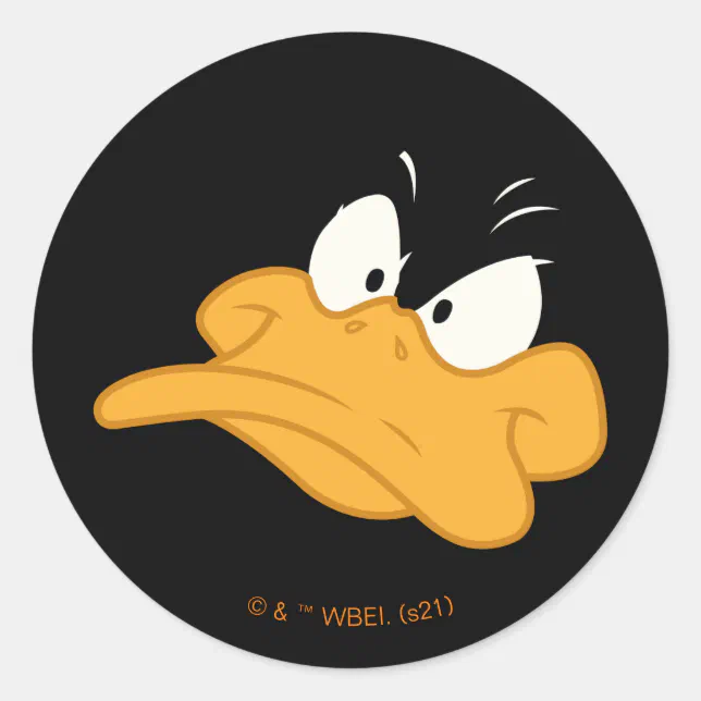 DAFFY DUCK™ Angry Face Classic Round Sticker | Zazzle