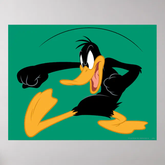 DAFFY DUCK™ Swinging a Punch Poster | Zazzle
