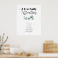 Daily Affirmations Self Care Greenery Poster | Zazzle