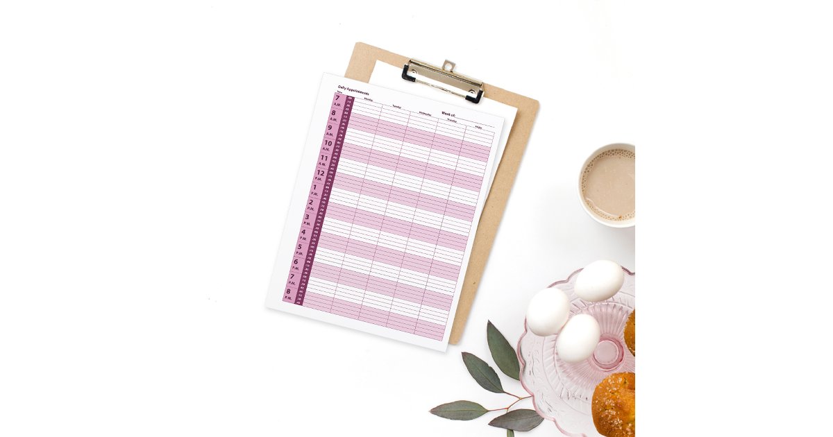 Daily Appointment Schedule | Pink | Zazzle