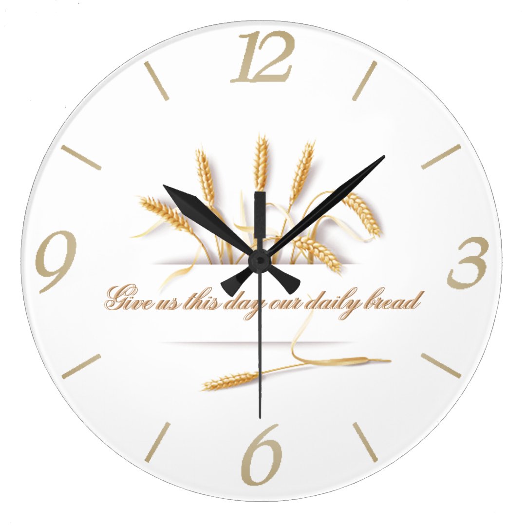Daily bread large clock | Zazzle