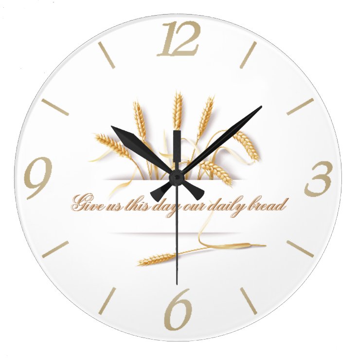 Daily bread large clock | Zazzle