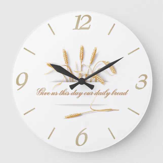 Daily bread large clock | Zazzle