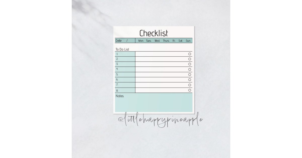 Daily Checklist Notepad | Zazzle
