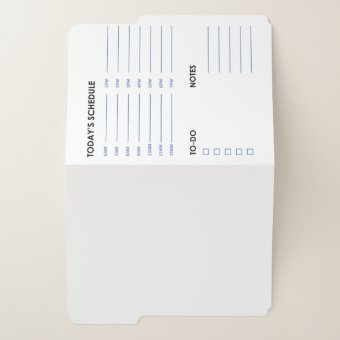 Daily & Hourly Schedule File Folder | Zazzle