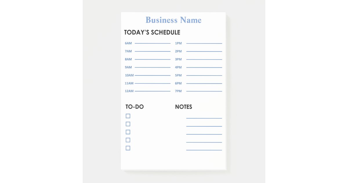 Daily & Hourly Schedule Post-it Notes | Zazzle