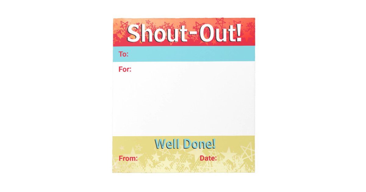 Daily kudos shout out employee recognition display notepad | Zazzle