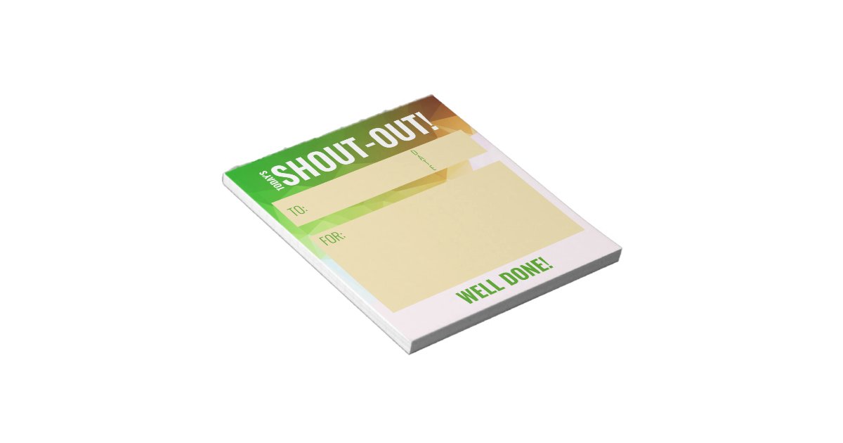 Daily kudos shout out employee recognition display notepad | Zazzle
