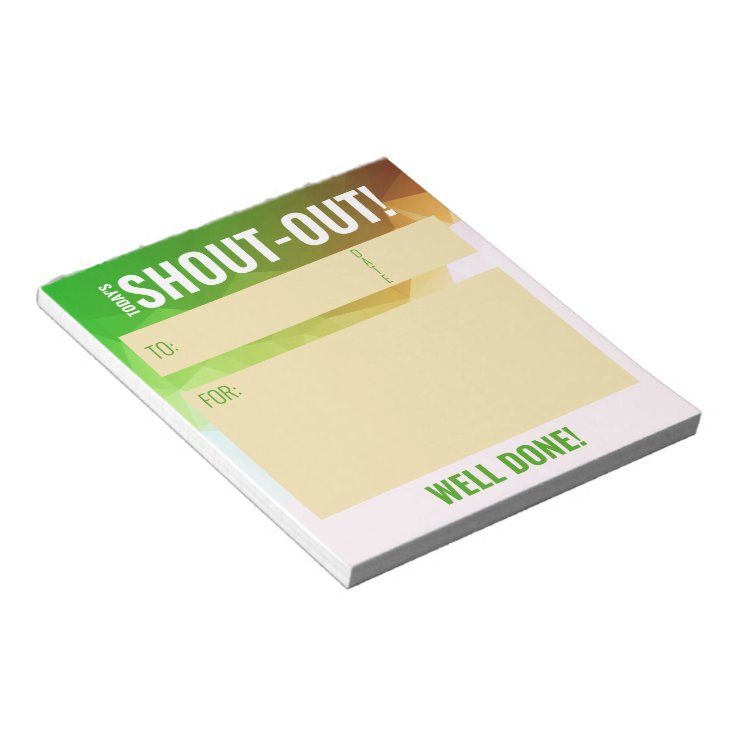 Daily kudos shout out employee recognition display notepad | Zazzle