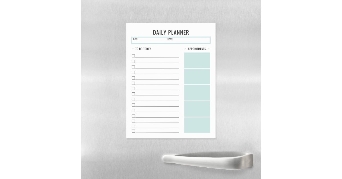 Daily Planner Mint Green To Do Appointments Magnetic Dry Erase Sheet ...