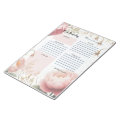 Daily Planner Peonies Floral Border Notepad | Zazzle