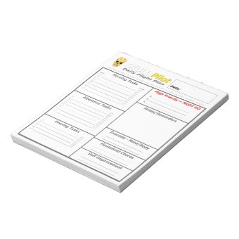 Daily Planner - SkullPilot Daily Flight Plan Notepad | Zazzle