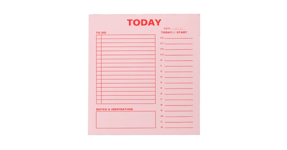 Daily Planner To Do List Minimalist Design Notepad | Zazzle