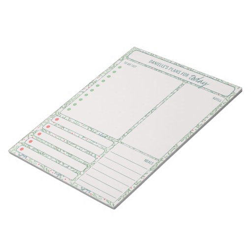 Daily Planner Winter Greenery Note Meal To Do List | Zazzle