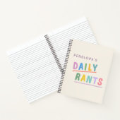 Daily Rants Cute Colorful Funny Saying Venting Notebook | Zazzle
