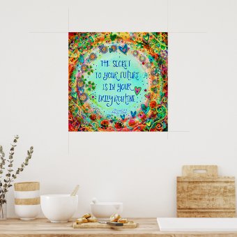 Daily Routine Pretty Abstract Floral Inspirivity Poster | Zazzle