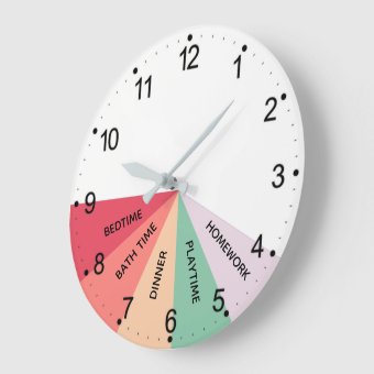 Daily Schedule Colors Round Clock | Zazzle