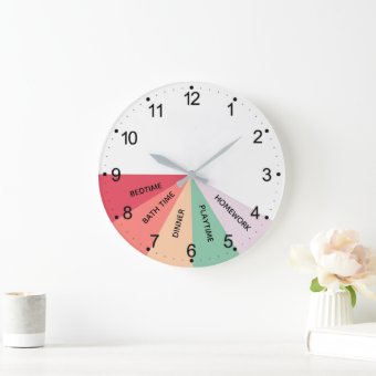 Daily Schedule Colors Round Clock | Zazzle
