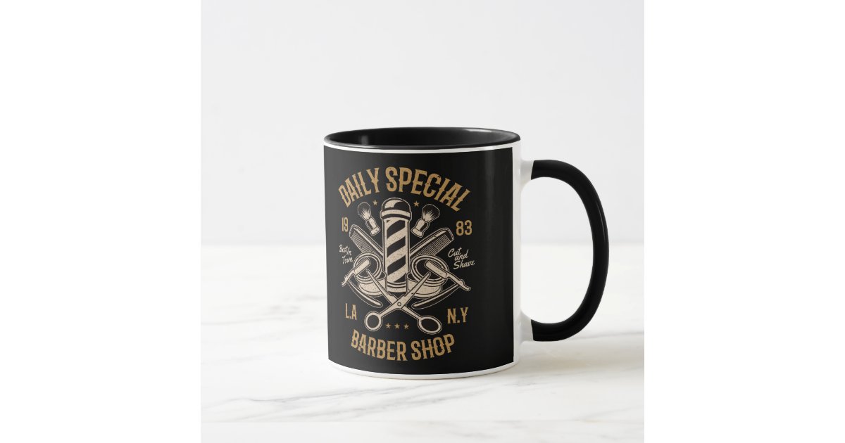 Daily Special Barber Shop Cut And Shave Mug | Zazzle