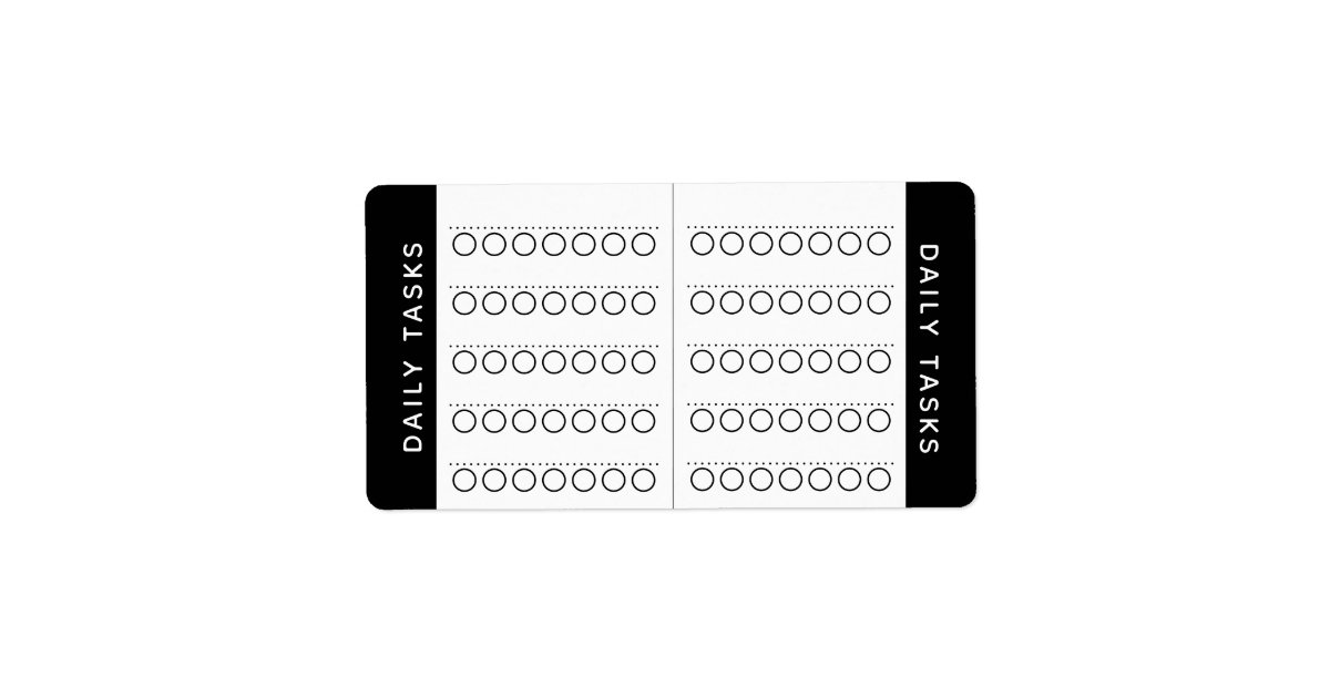 Daily Tasks Checklist Planner Sticker Label | Zazzle