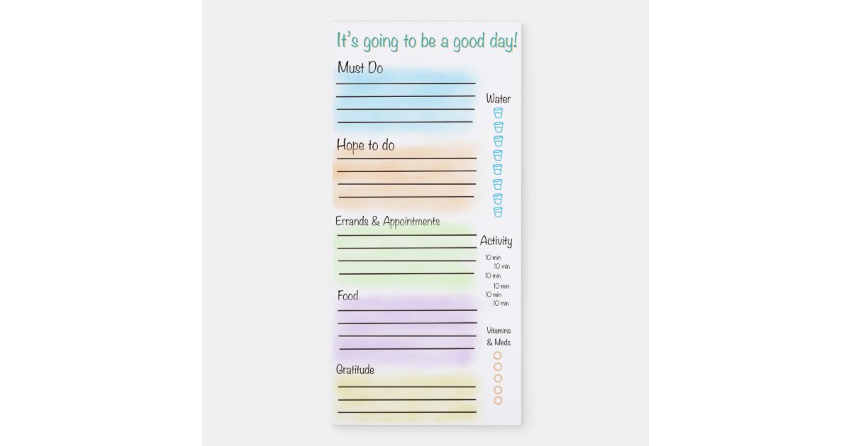 Daily To-Do Checklist and Planner Magnetic Notepad | Zazzle