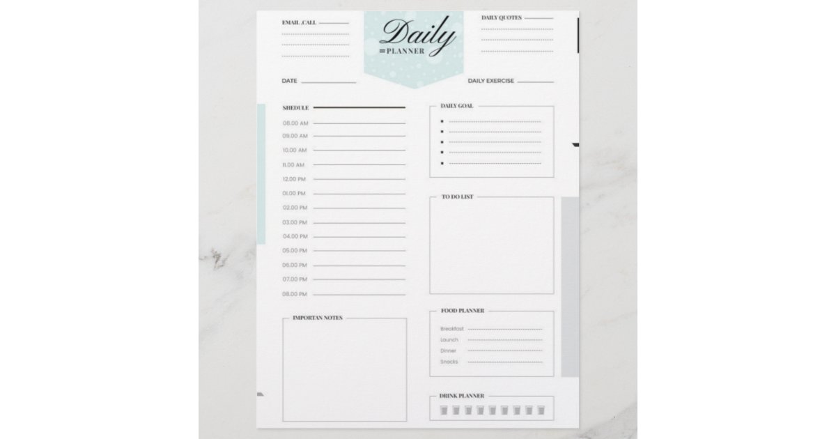 Daily To-Do List Planner Daytimer | Zazzle