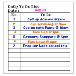 Daily Weekly To Do List Planner Reminders Schedule Rubber Stamp | Zazzle