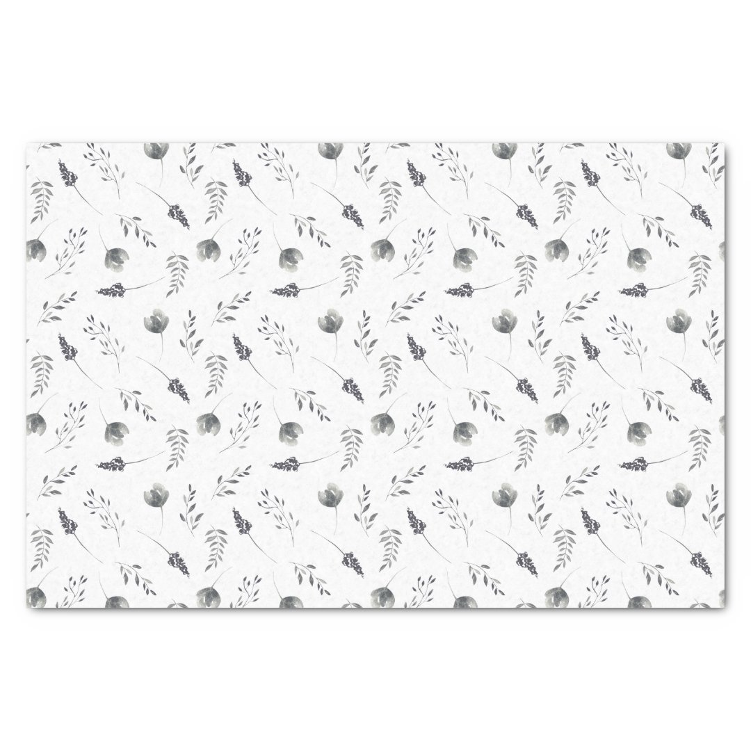Dainty Blue Floral | Custom Printed Tissue Paper | Zazzle