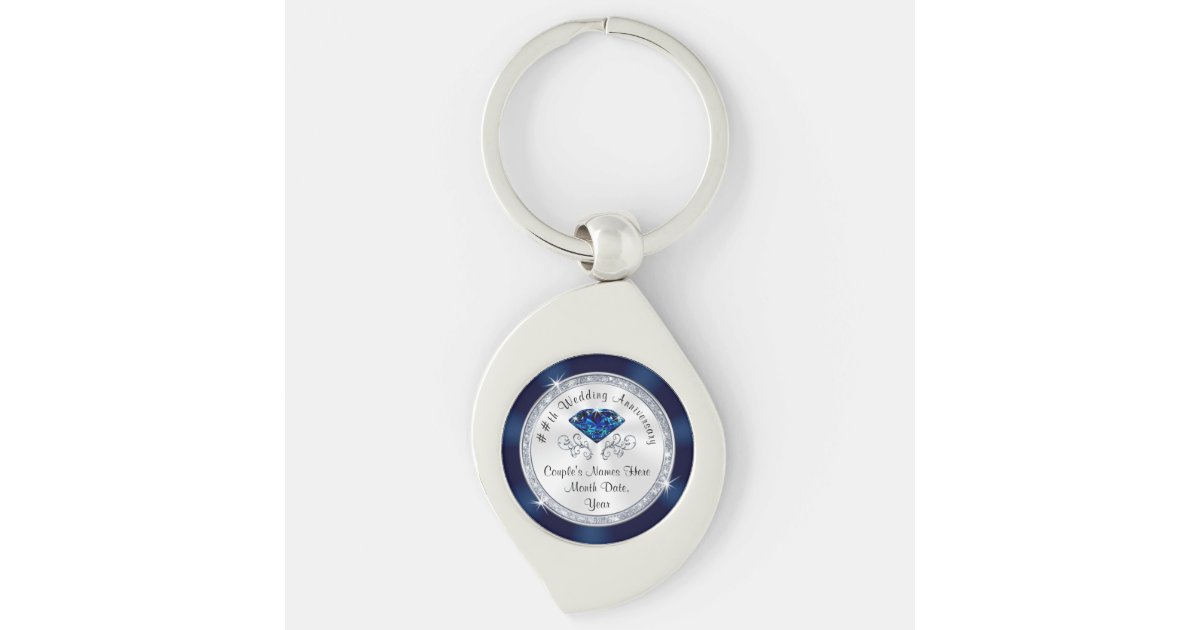Dainty Personalized Anniversary Keychains for Her | Zazzle