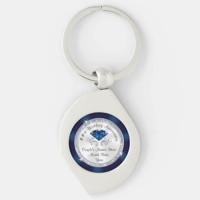 Dainty Personalized Anniversary Keychains for Her | Zazzle