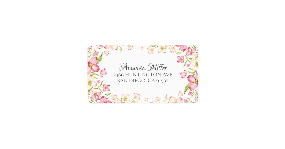 Dainty Pink Floral Return Address Label | Zazzle