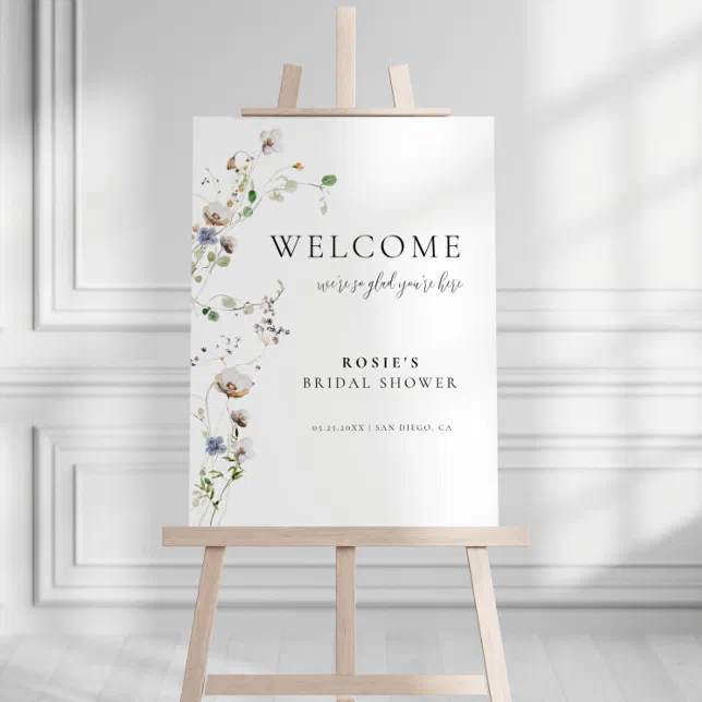 Dainty Wildflower Welcome Sign | Zazzle