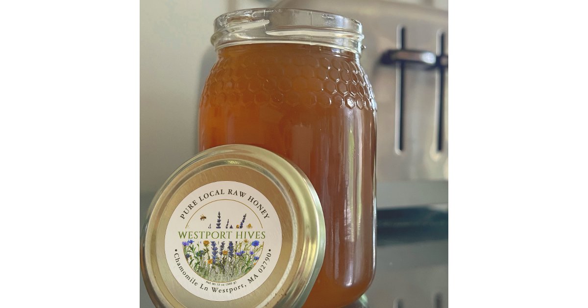 Dainty Wildflowers Honey Label Pure Local Raw | Zazzle