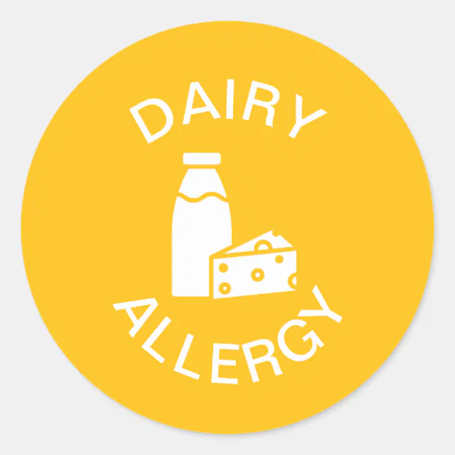 Dairy Allergy Alert Classic Round Sticker | Zazzle