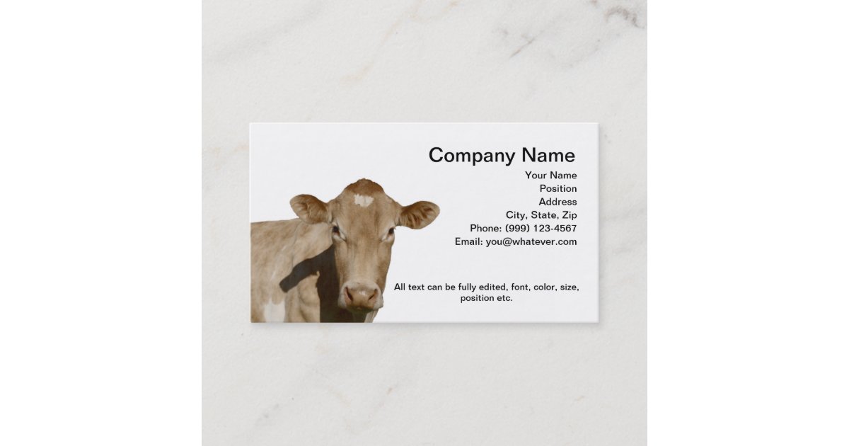 Dairy Cow Business Card | Zazzle