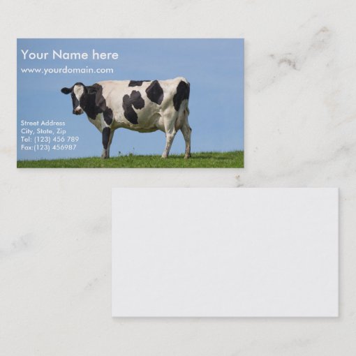 dairy cow business card | Zazzle