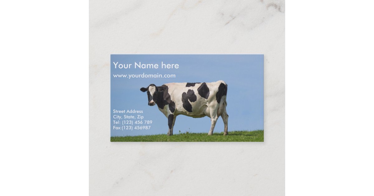 dairy cow business card | Zazzle