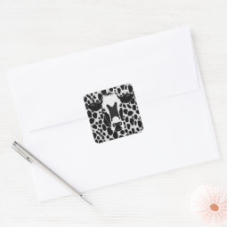 Dairy Cow Print Square Sticker | Zazzle