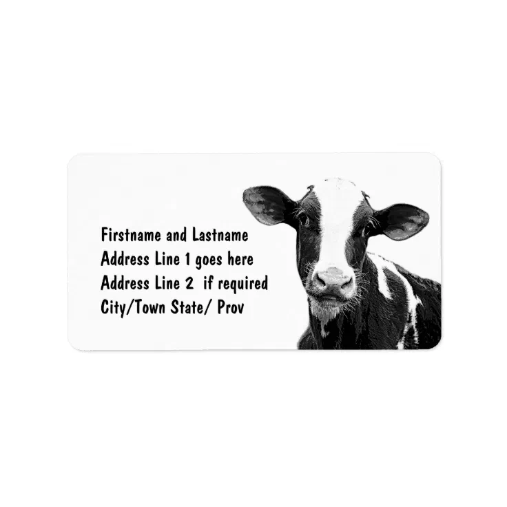Dairy Farmer Customized Cow Label | Zazzle