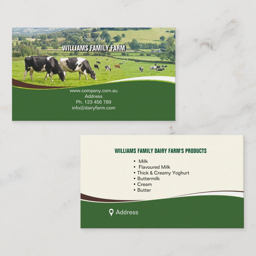 Dairy Farms, cattle, agriculture, Business Card | Zazzle