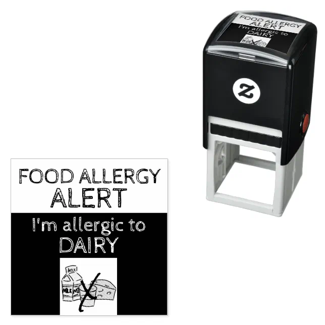 Dairy Food Allergy Alert Self-inking Stamp | Zazzle