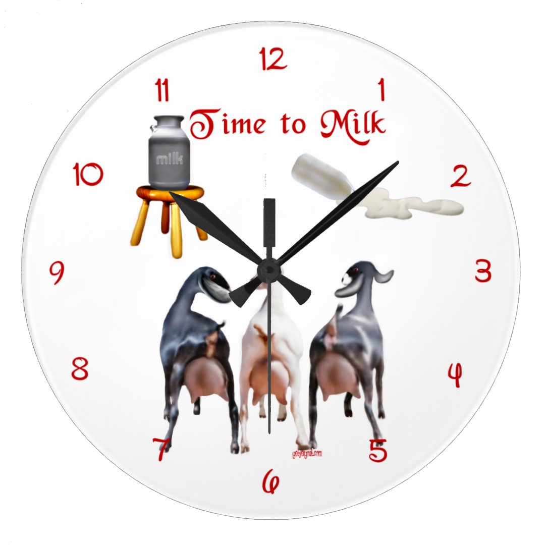 Dairy Goats Milking Wall Clock | Zazzle