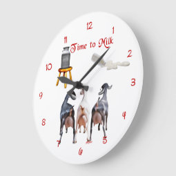 Dairy Goats Milking Wall Clock | Zazzle