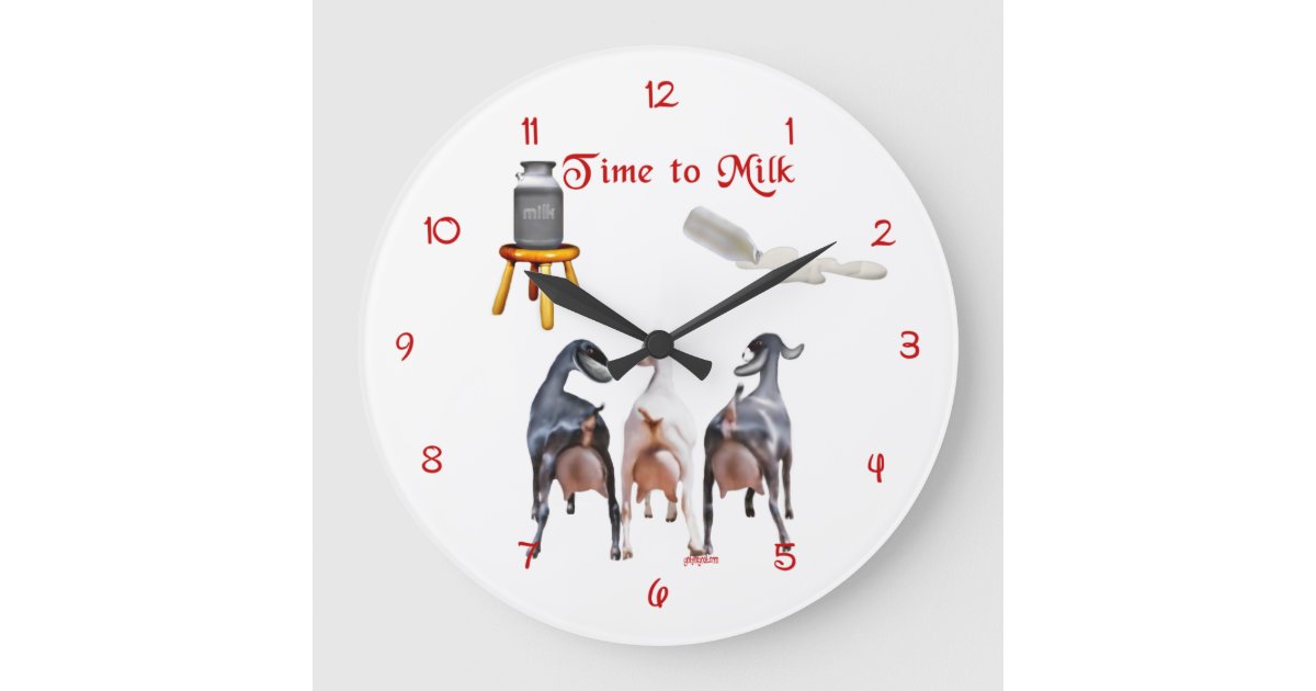 Dairy Goats Milking Wall Clock | Zazzle