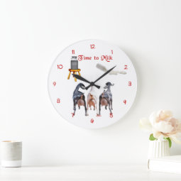 Dairy Goats Milking Wall Clock | Zazzle