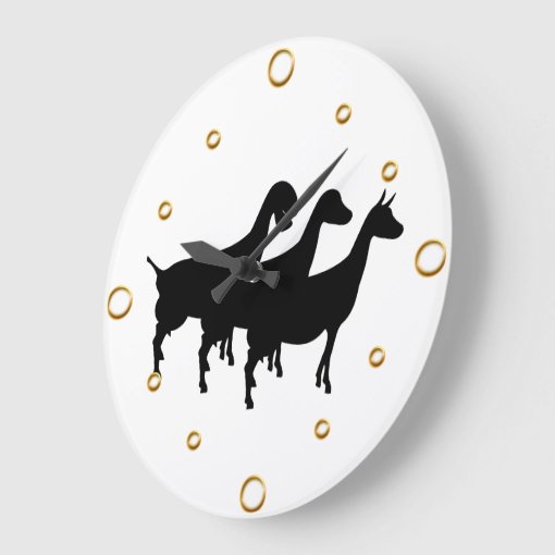 Dairy Goats Silhouette Wall Clock | Zazzle