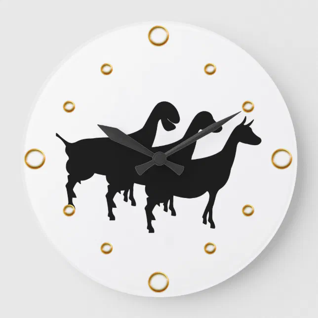 Dairy Goats Silhouette Wall Clock | Zazzle