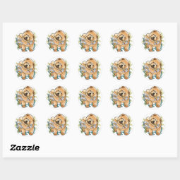 DAISEE MAE chow puppy stickers | Zazzle