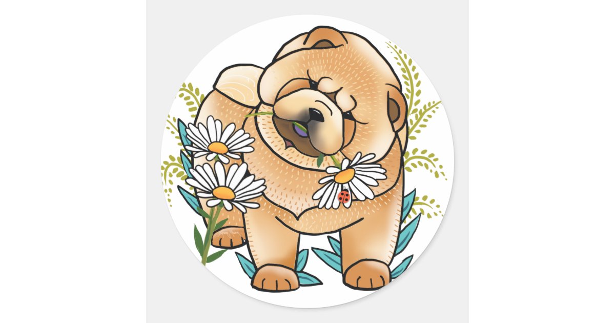 DAISEE MAE chow puppy stickers | Zazzle